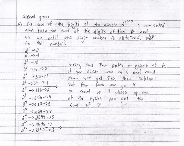 Problem Example Sum Digits Sum Digits